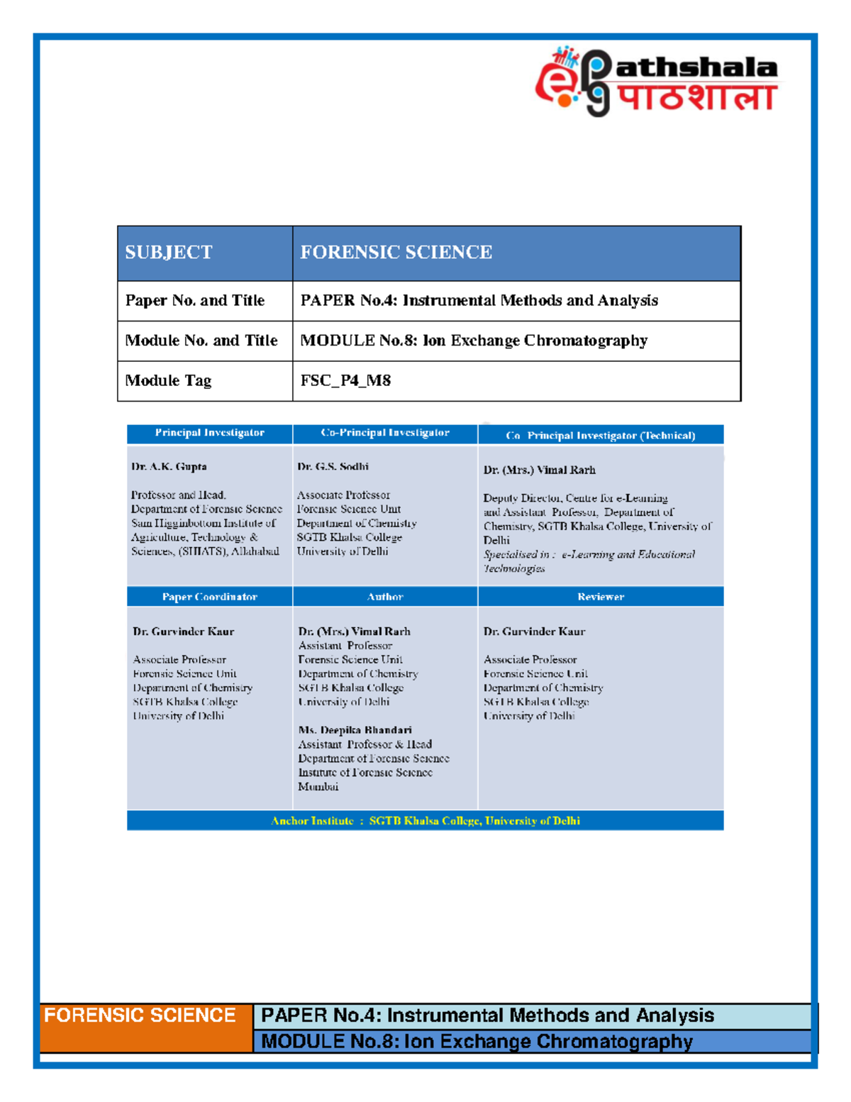 1516861291 FSC P4 M8 e-text - FORENSIC SCIENCE PAPER No. 4 ...