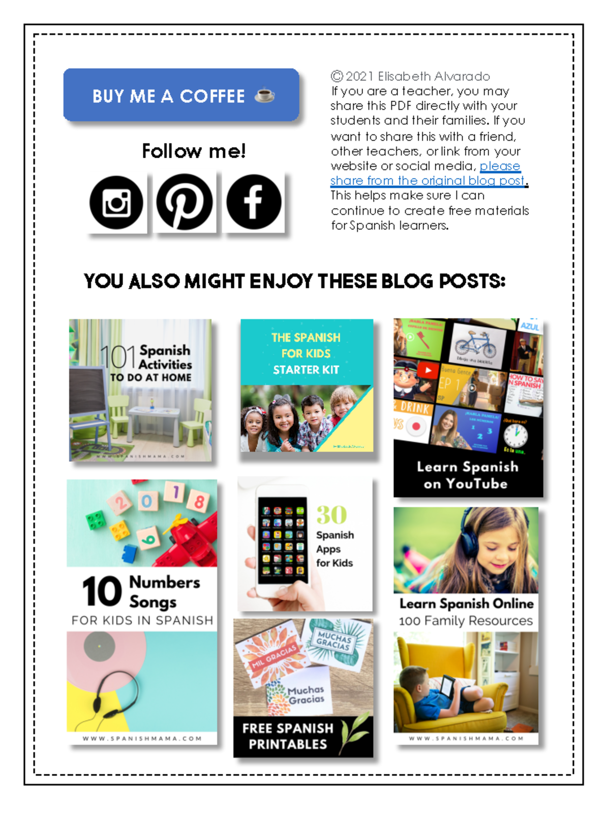 Free Printable Spanish Flashcards - Ⓒ 2021 Elisabeth Alvarado If you ...