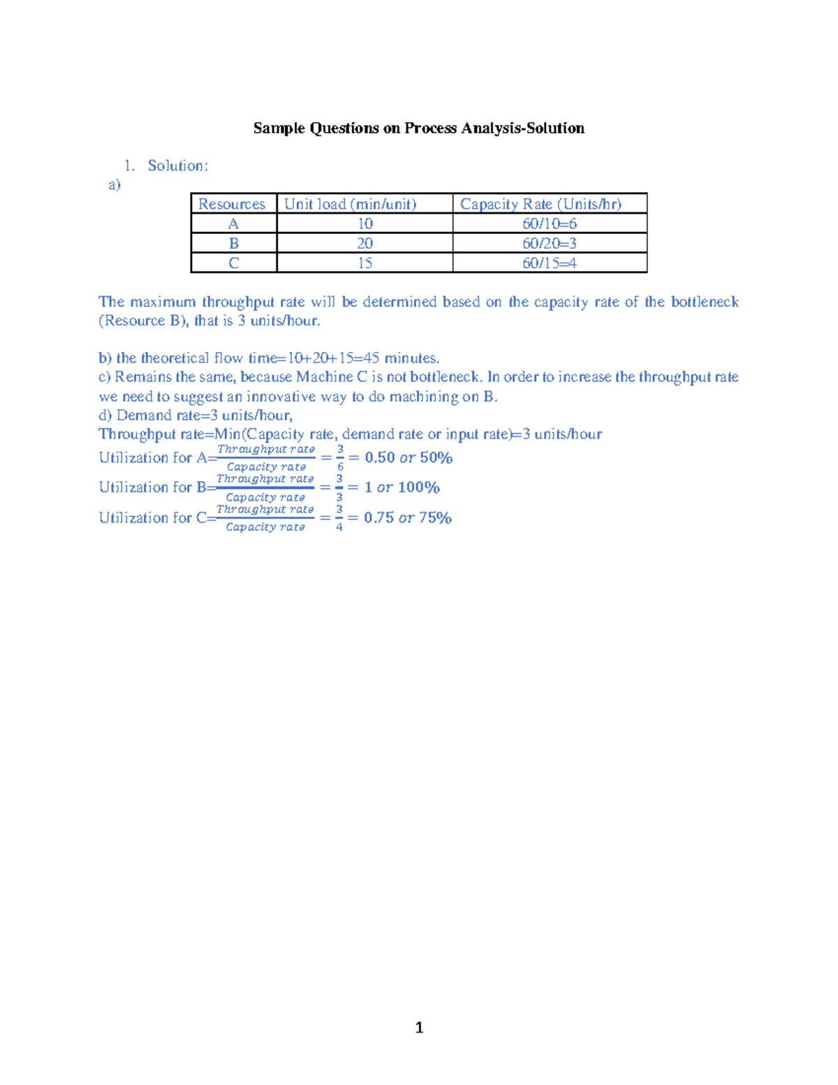 Sample Questions on Process Analysis-Solution - Warning: TT: undefined function: 32 1 Sample ...