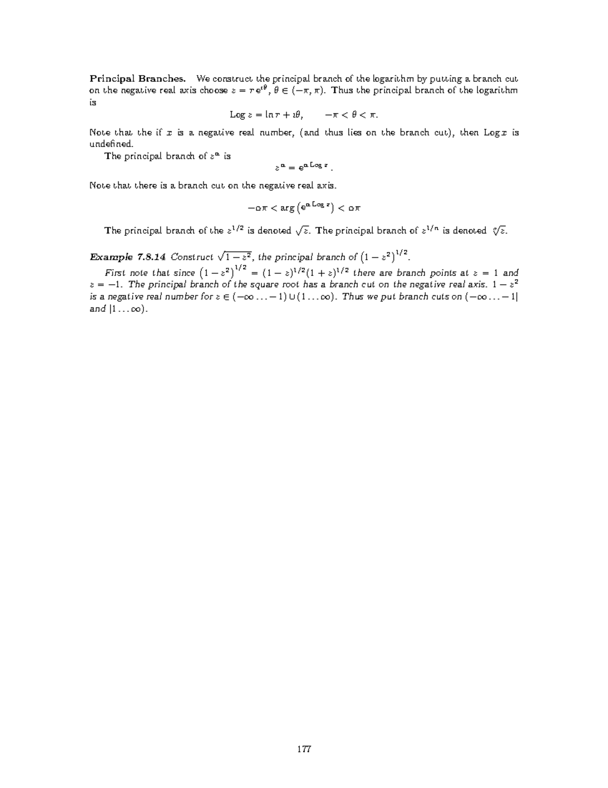 Ref MATH Adv Math Methods Sean Mauch-50 - Principal Branches. We ...