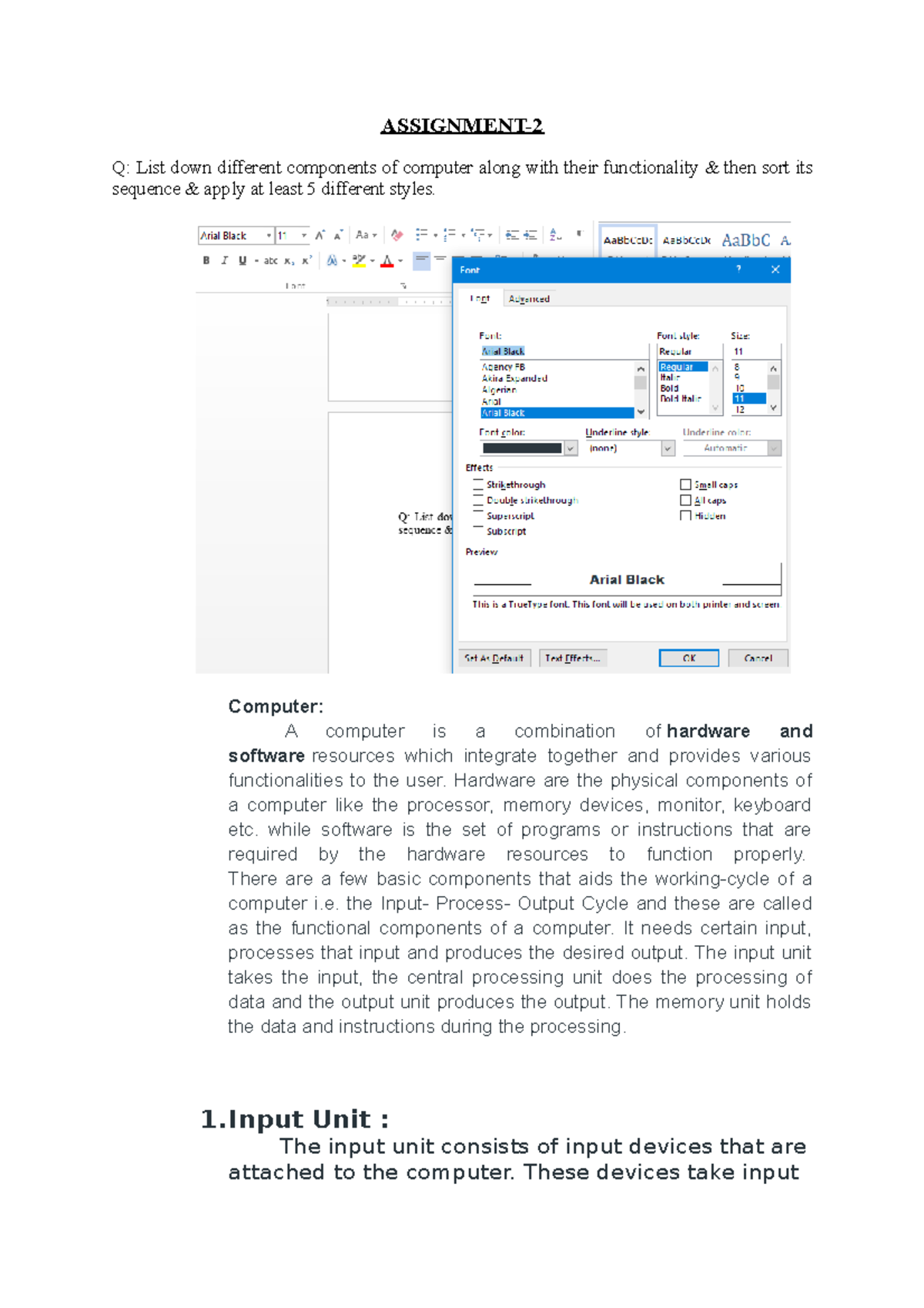 IT assigments with steps - ASSIGNMENT- Q: List down different ...