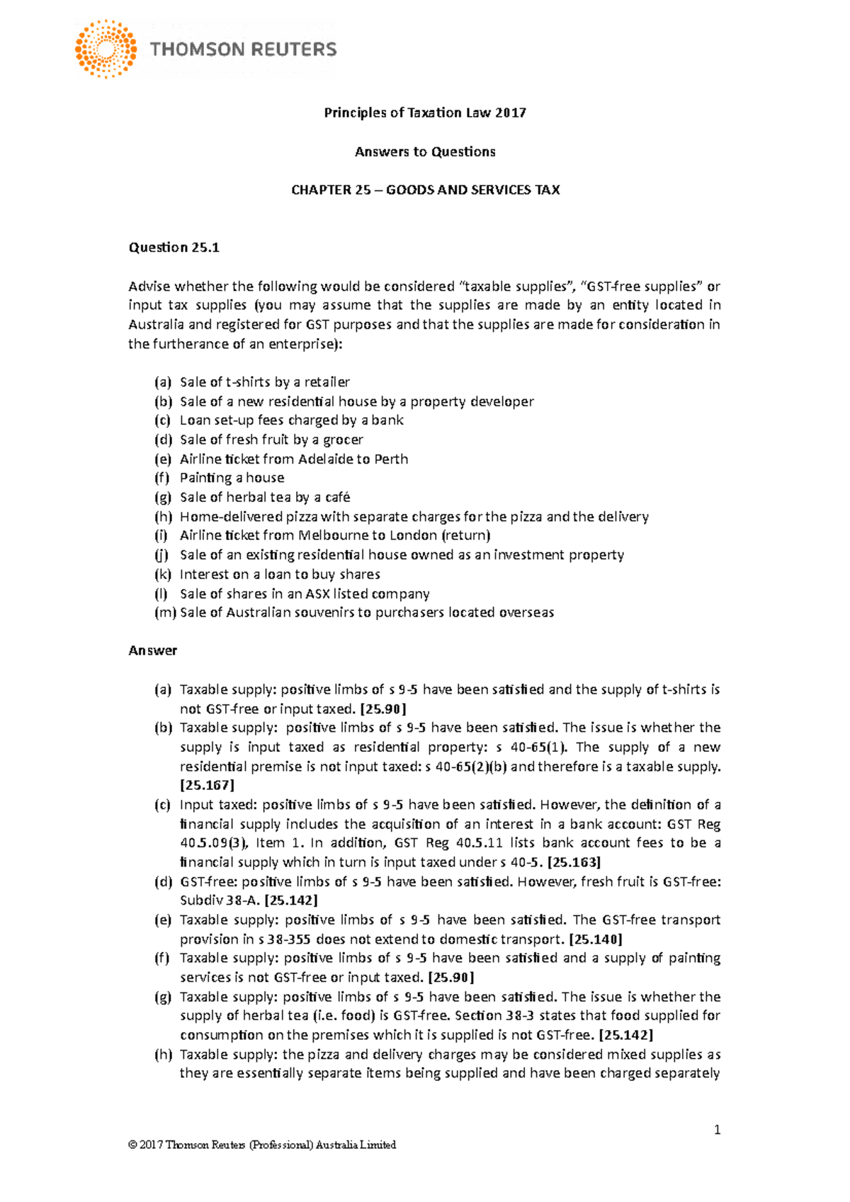 Po TL 2017 Chapter 25 Answers (Final) - Principles of Taxation Law 2017 ...