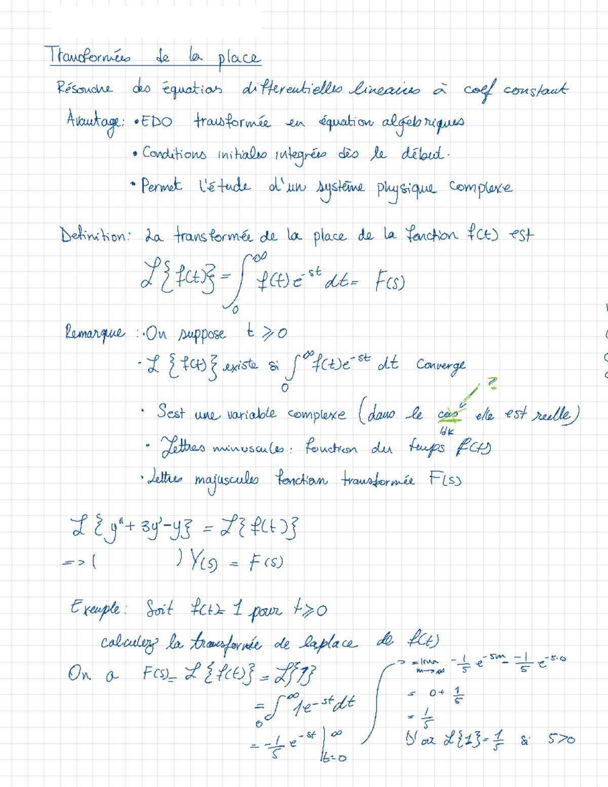 Notes des cours transformées de la place - Transformees de la place ...