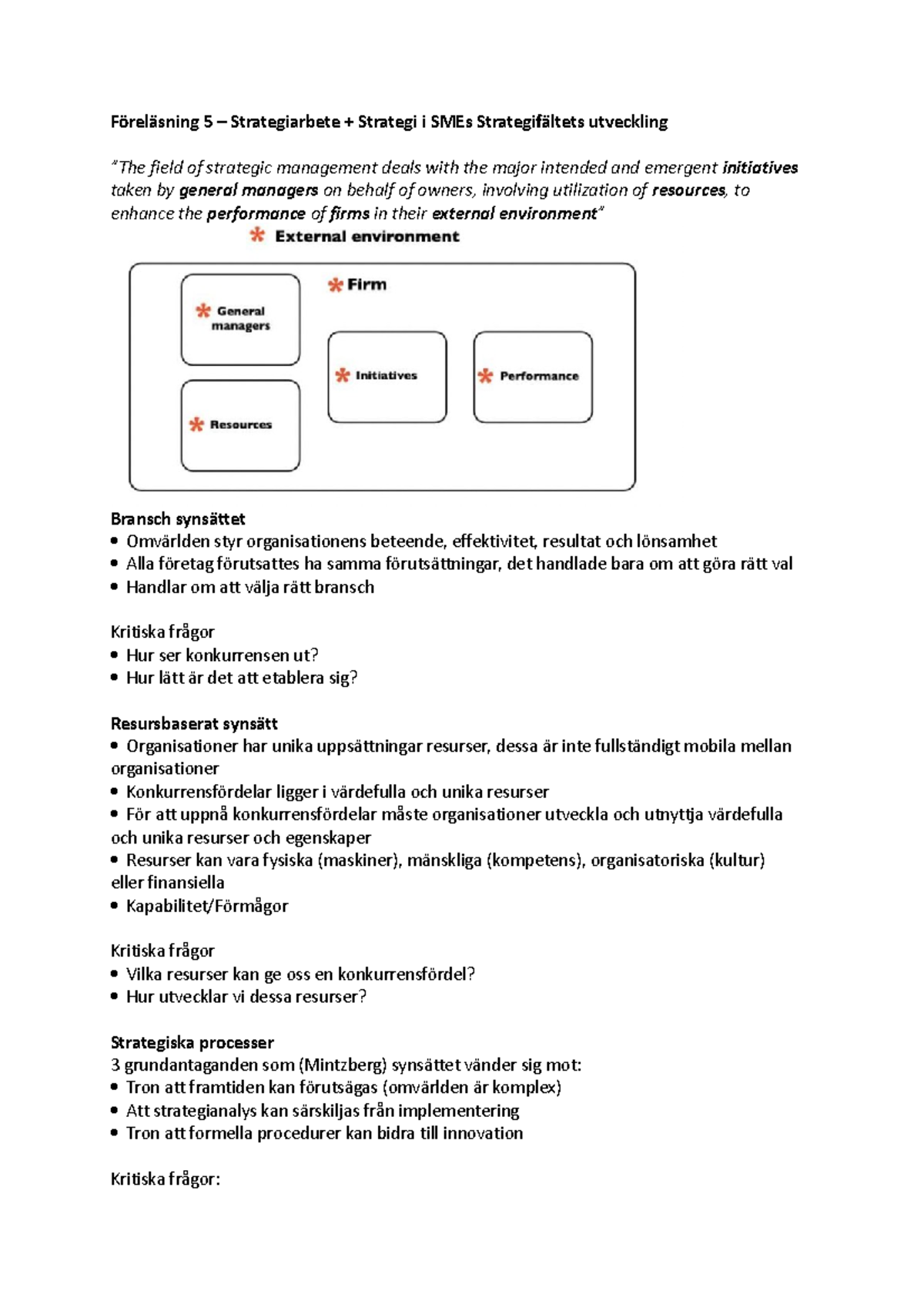 Föreläsning 5 - F漃ࠀrel愃ࠀsning 5 – Strategiarbete + Strategi i SMEs Strategif愃ࠀltets utveckling ...