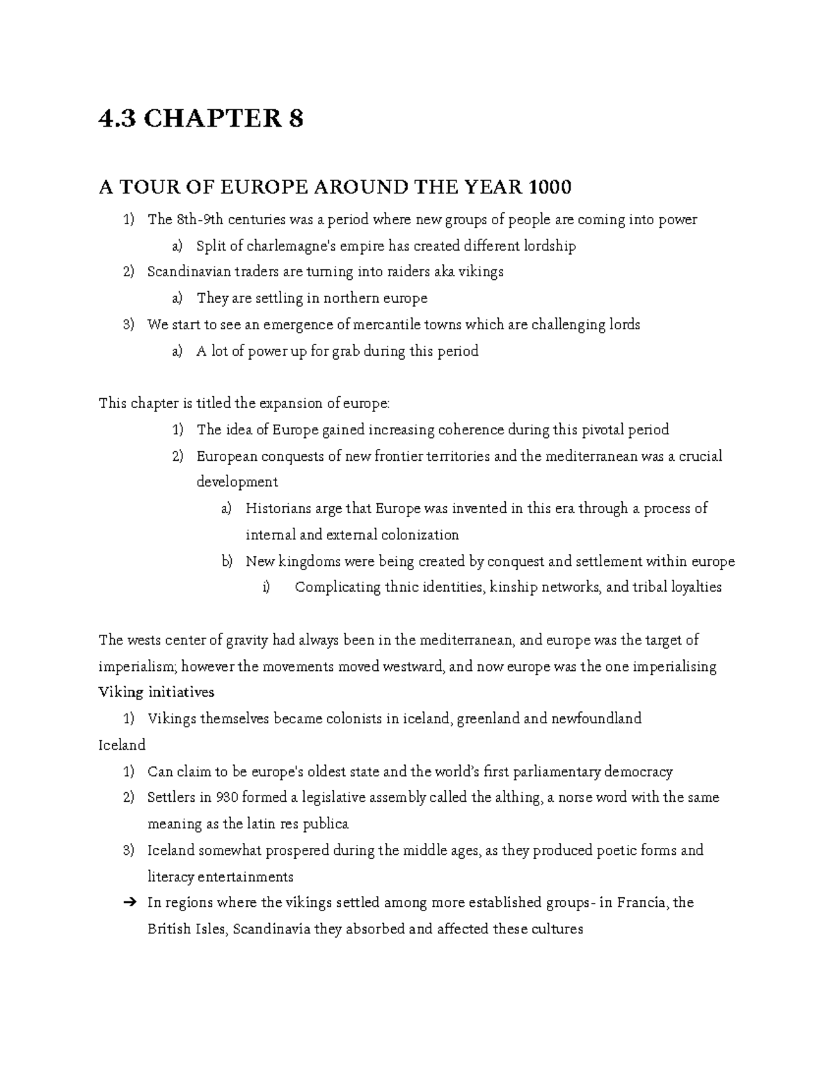 Chapter 8 - Western Civilization Medieval Europe section. All the ...