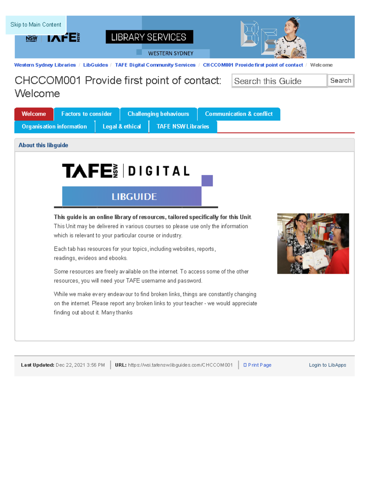 Libguide - Last Updated: Dec 22, 2021 3:56 PM URL: wsi.tafensw ...