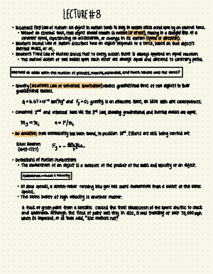 Astronomy 11 - Lecture notes highlighted with key information from ...