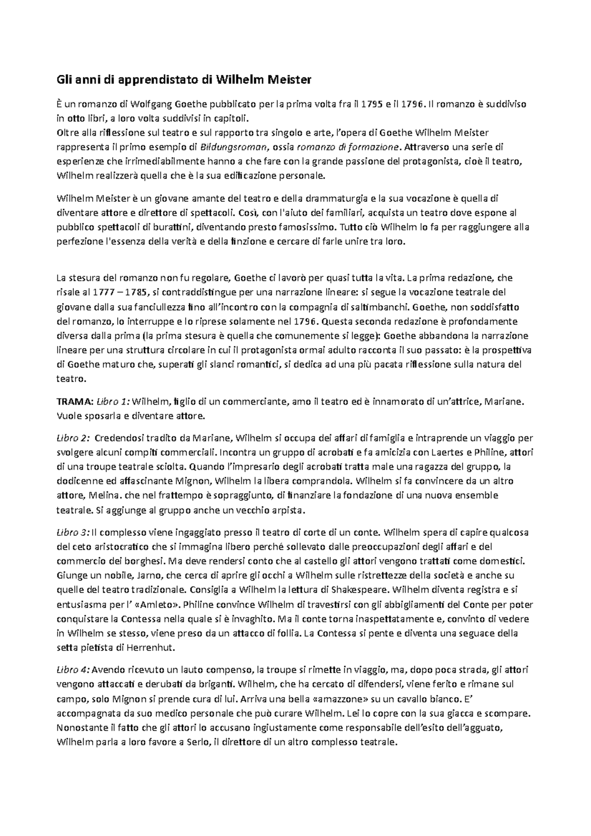 Wilhem Meister - Gli anni di apprendistato di Wilhelm Meister È un ...