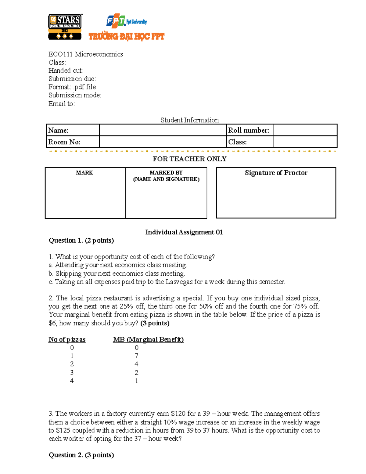 ECO111 Test 01 Individual Assignment 01 Spring 2023 - ECO111 ...