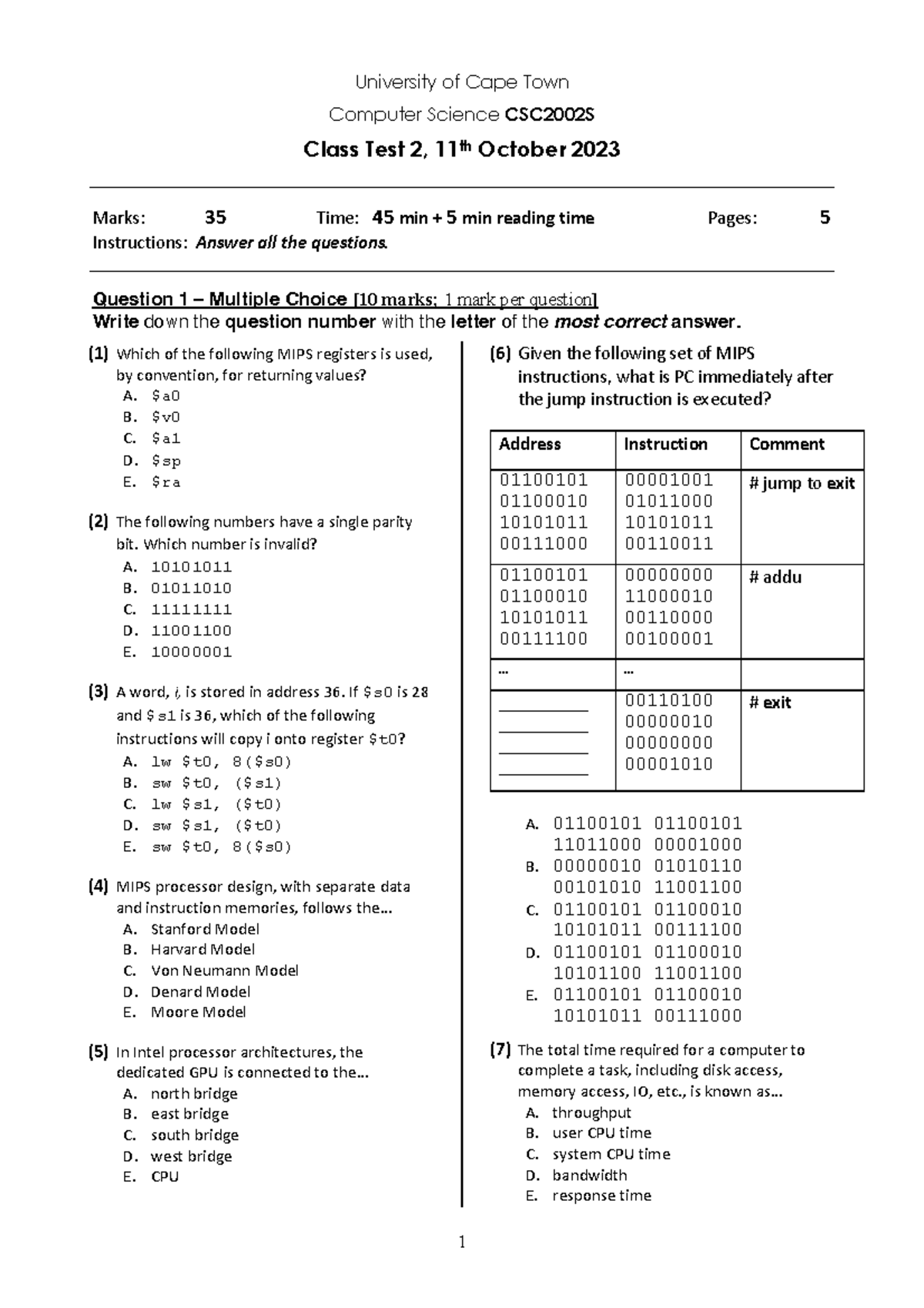 Csc2002 S-Test2-2023 final - University of Cape Town Computer Science ...