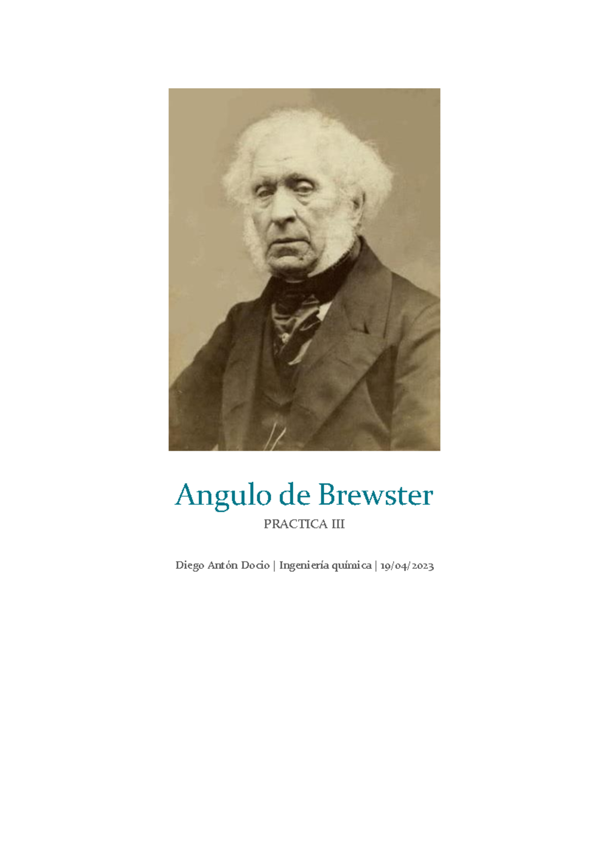 Angulo de Brewster - ljaaNVl - Angulo de Brewster PRACTICA III Diego Antón Docio | Ingeniería ...