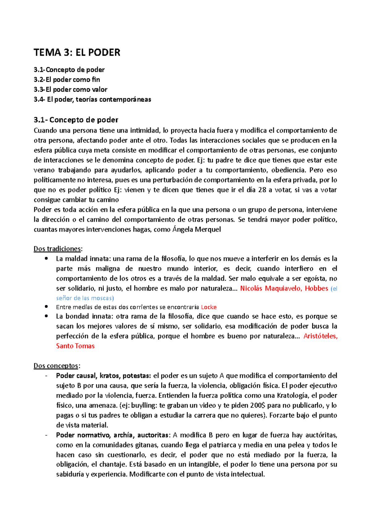 TEMA 3 El Poder - apuntes de Manolo cogidos en clase - TEMA 3: EL PODER ...