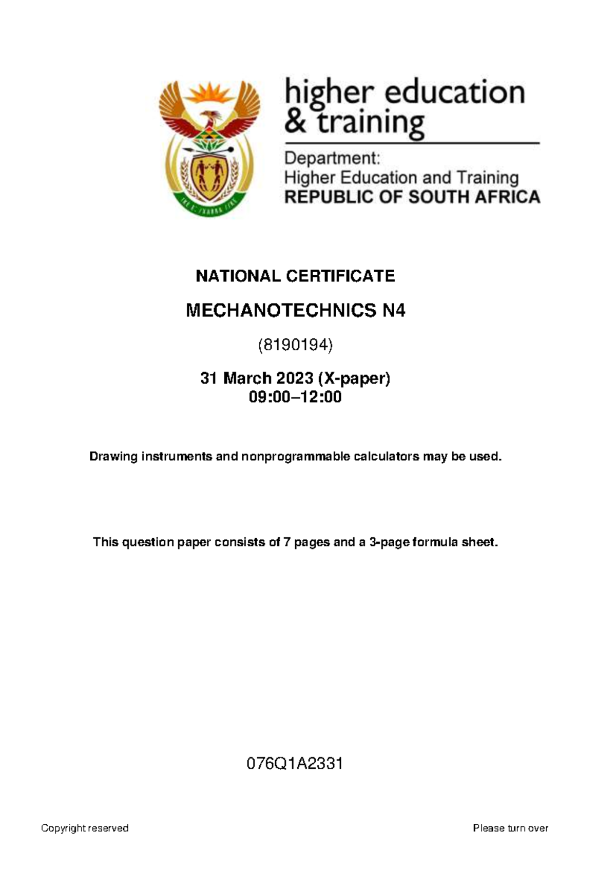 =DHET Mechanotechnics N4 QP APR 2023 - NATIONAL CERTIFICATE ...