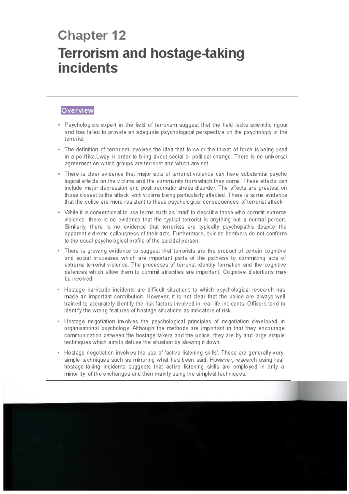 Terrorism Reading - Case 8 - Chapter 12 Terrorism and hostage-taking ...