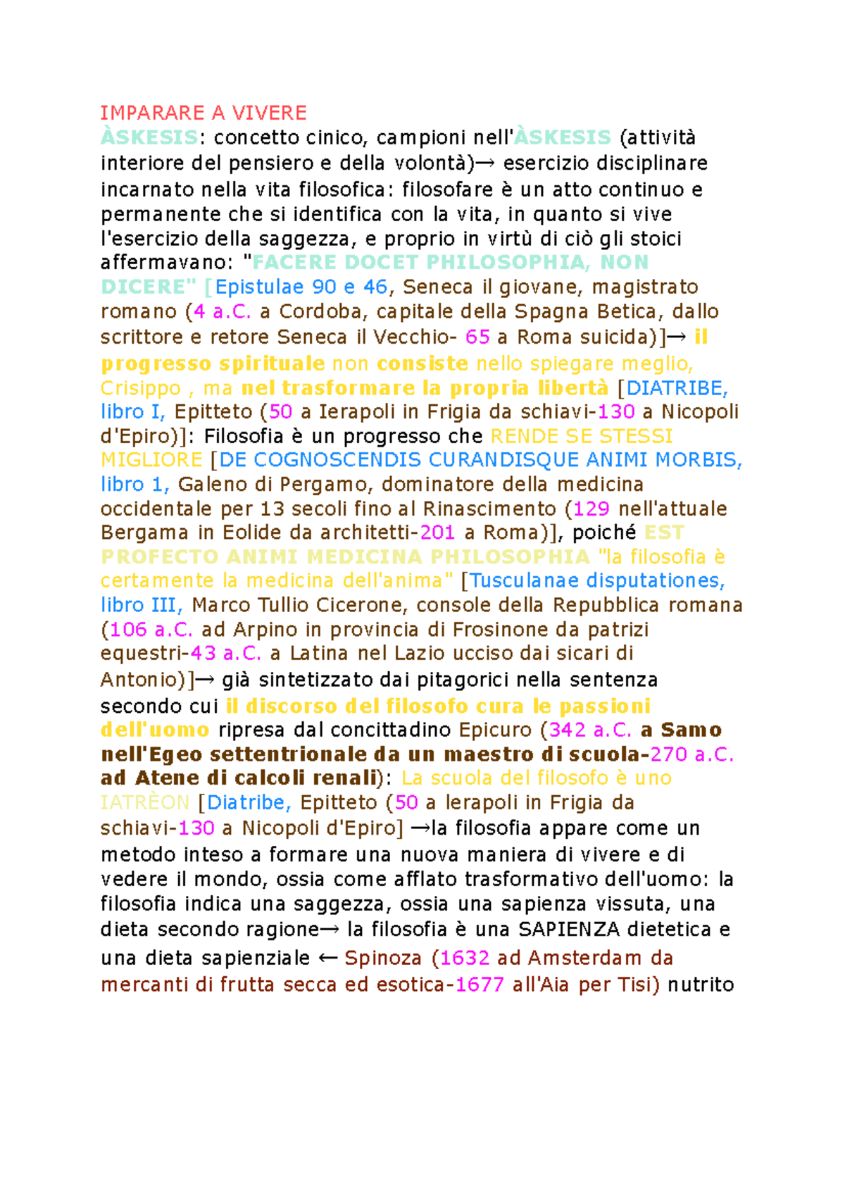 Imparare a vivere - Riassunto di un particolare esercizio spituale tra ...