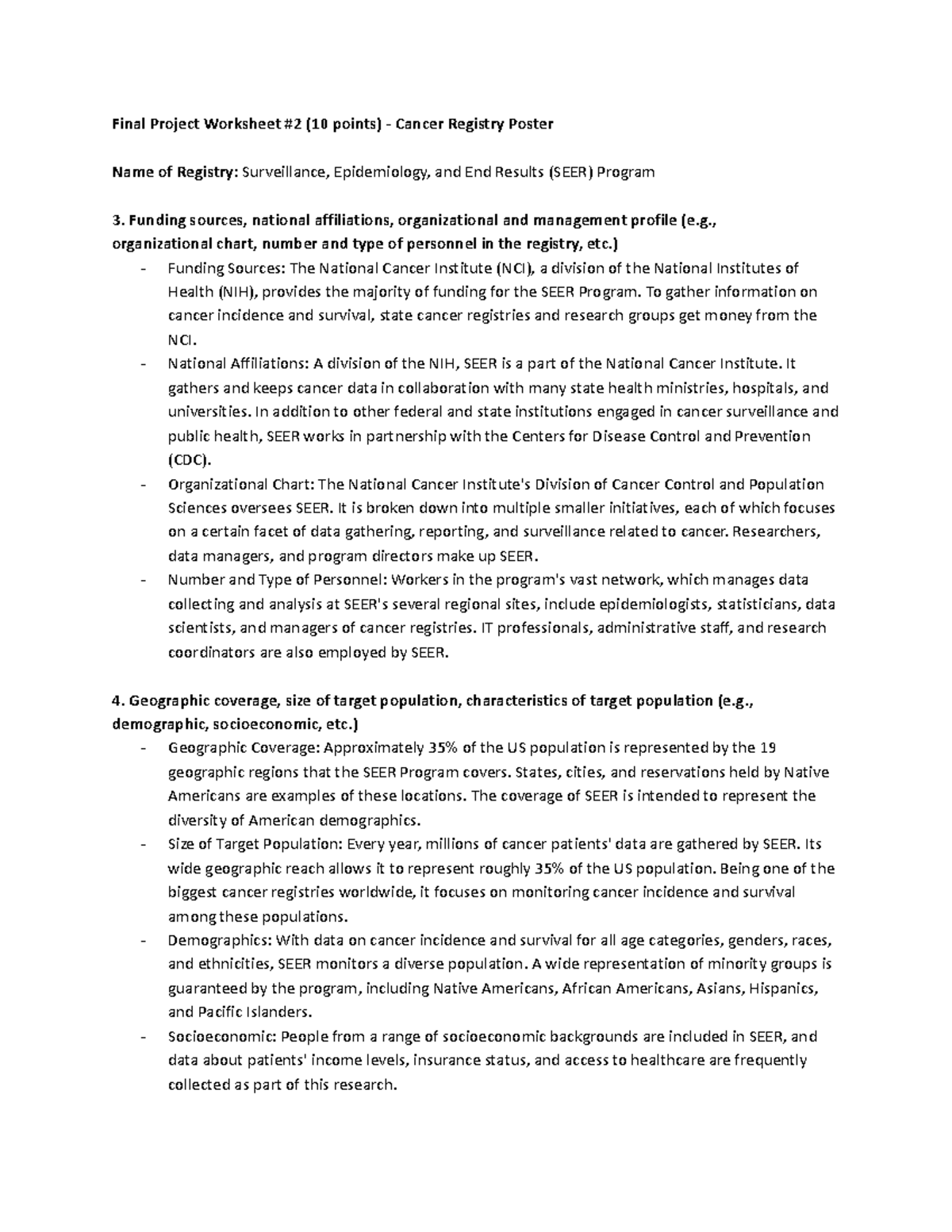 Final Project Worksheet #2 - Funding sources, national affiliations ...