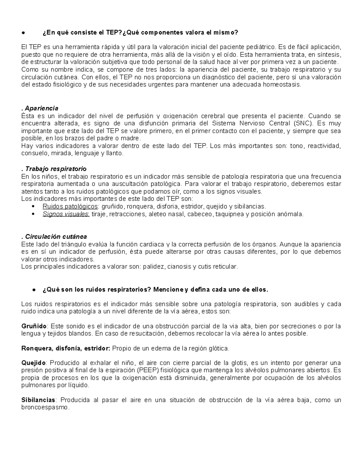 En qué consiste el TEP - Valoracion del TEP - ¿En qué consiste el TEP ...