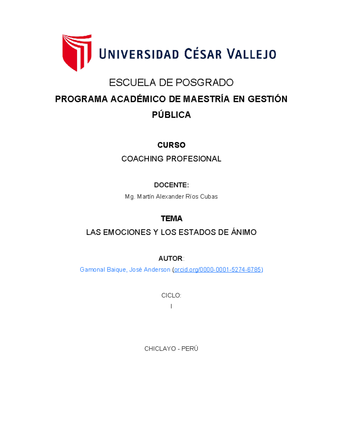 AQUI Examen Parcial 02 - CARÁTULA CARÁTULA ESCUELA DE POSGRADO PROGRAMA ...