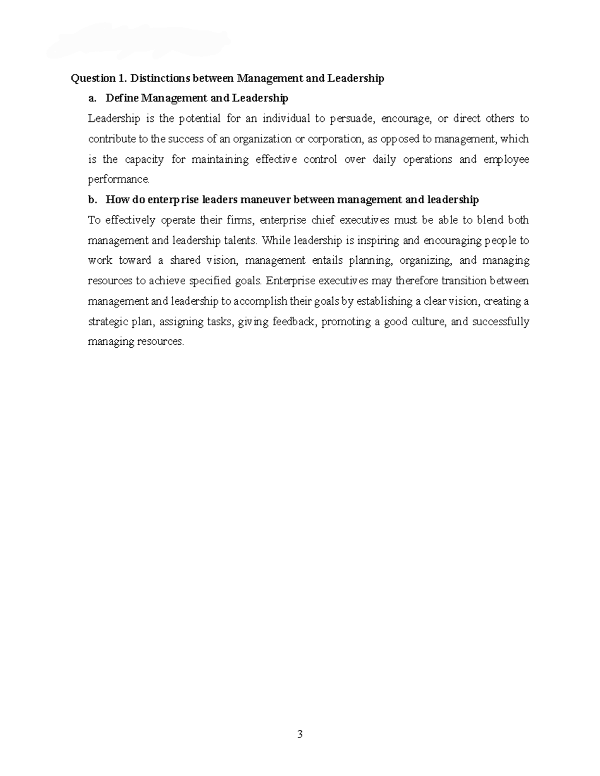 Final exam-EL - Management and Leadership - Kim Huong Tran - 22100652 3 ...