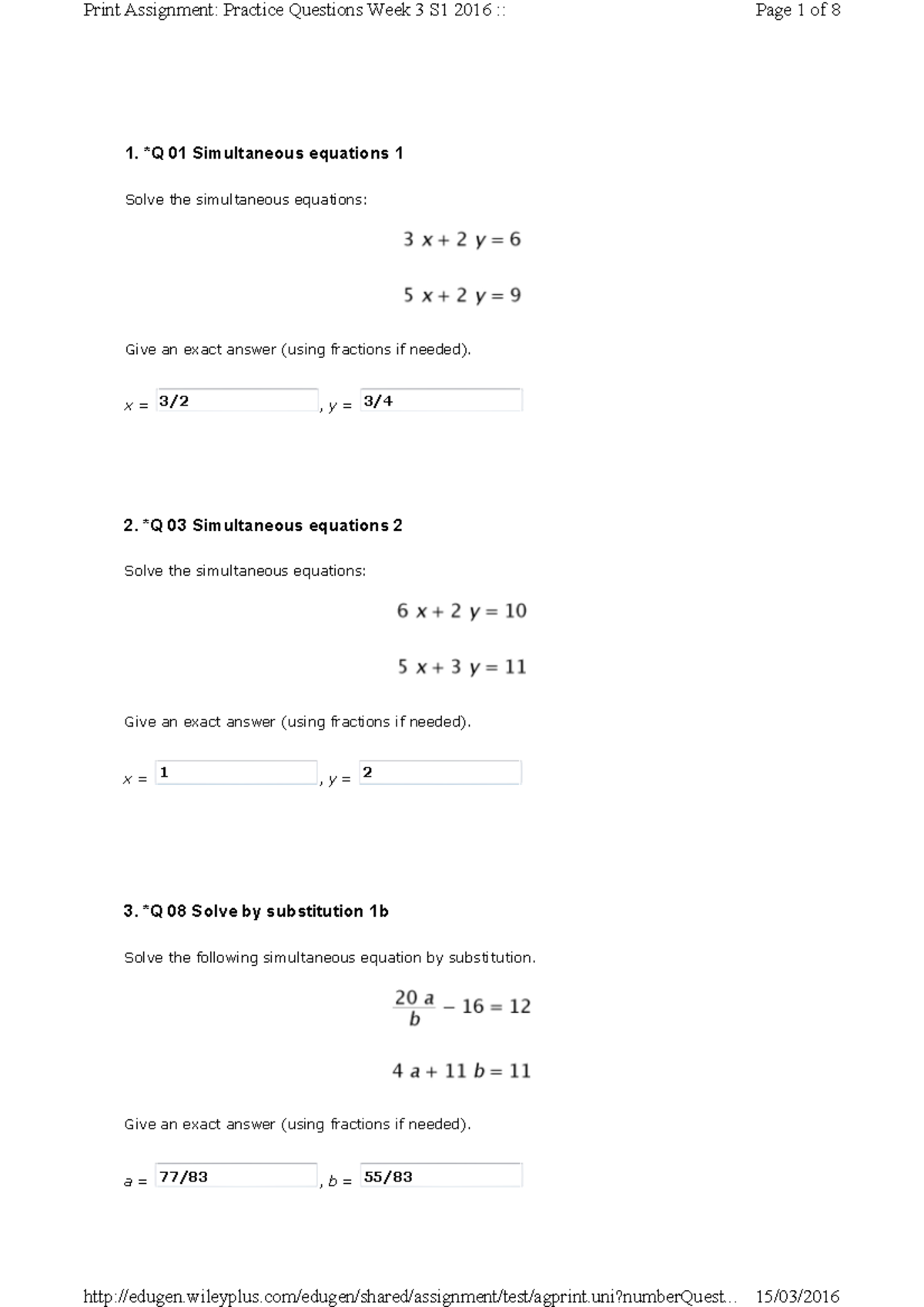 Week 2 - Self-Study Practice Questions (Part I) - Solve the ...