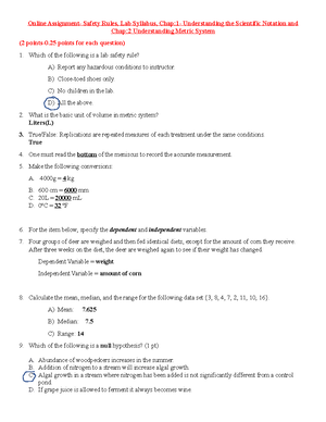 Lab 3-Understanding Cell Structure and Function - Online Assignment- Chap 6: Understanding Cell ...