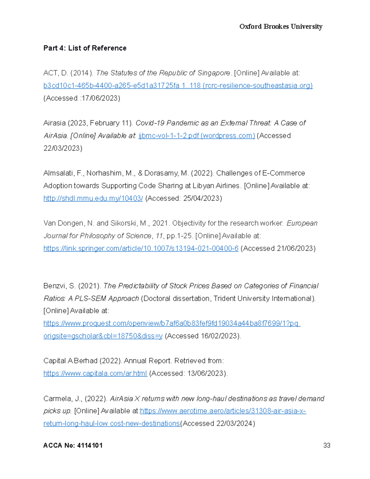 References list.docx 08.09.2023 -amended version 4 - Part 4: List of ...