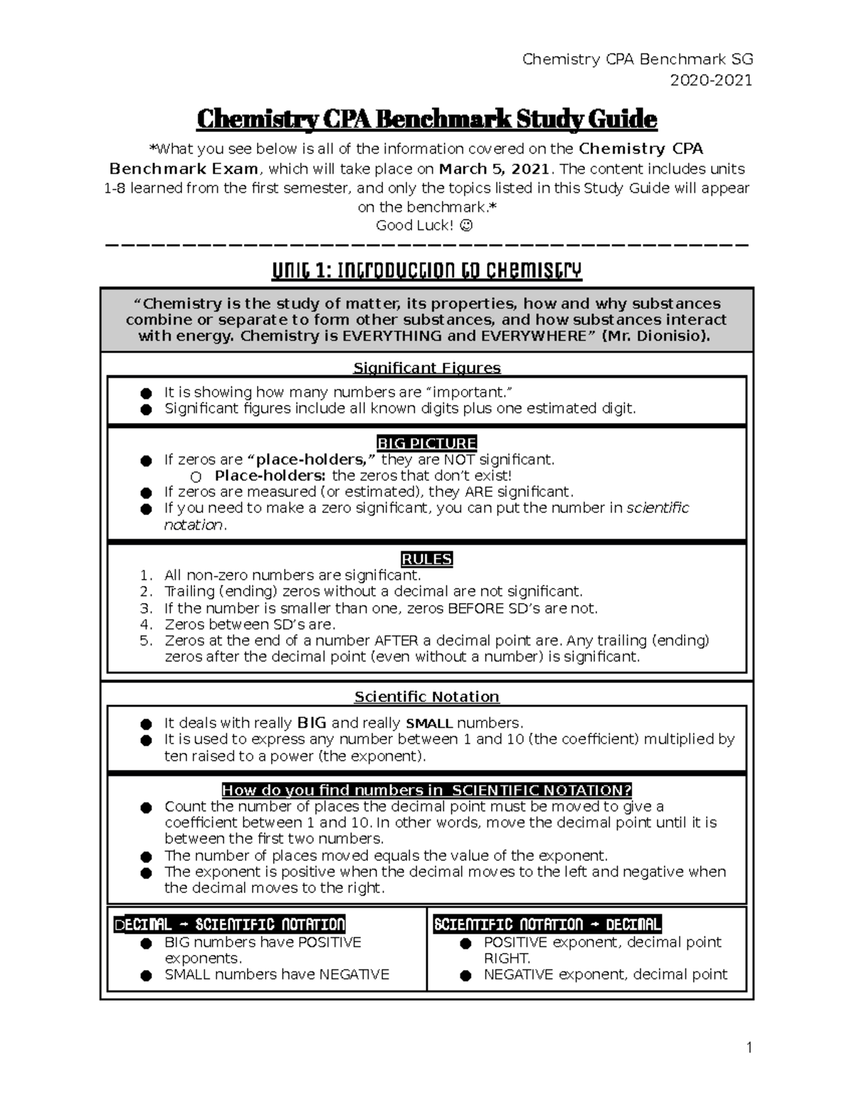 Chemistry CPA Benchmark SG - 2020- Chemistry CPA Benchmark Study Guide ...