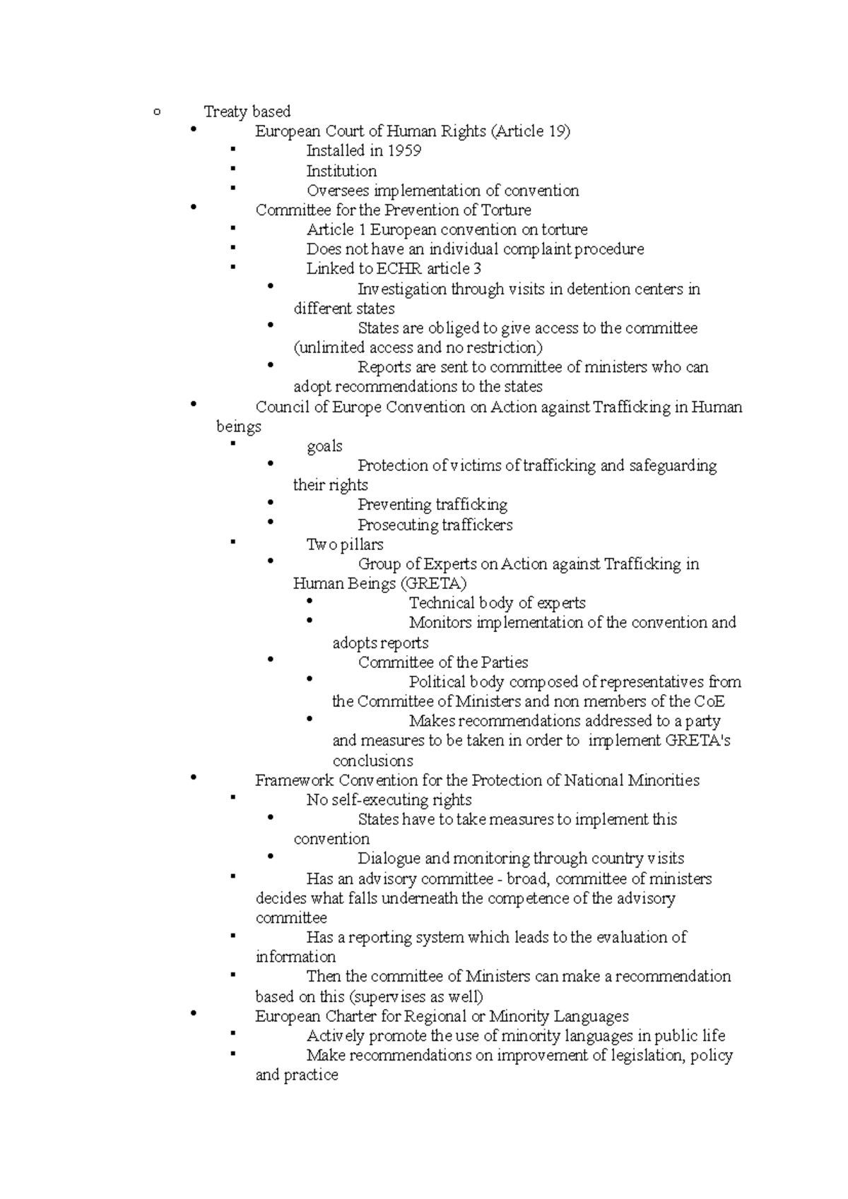 Treaty based - Studocu