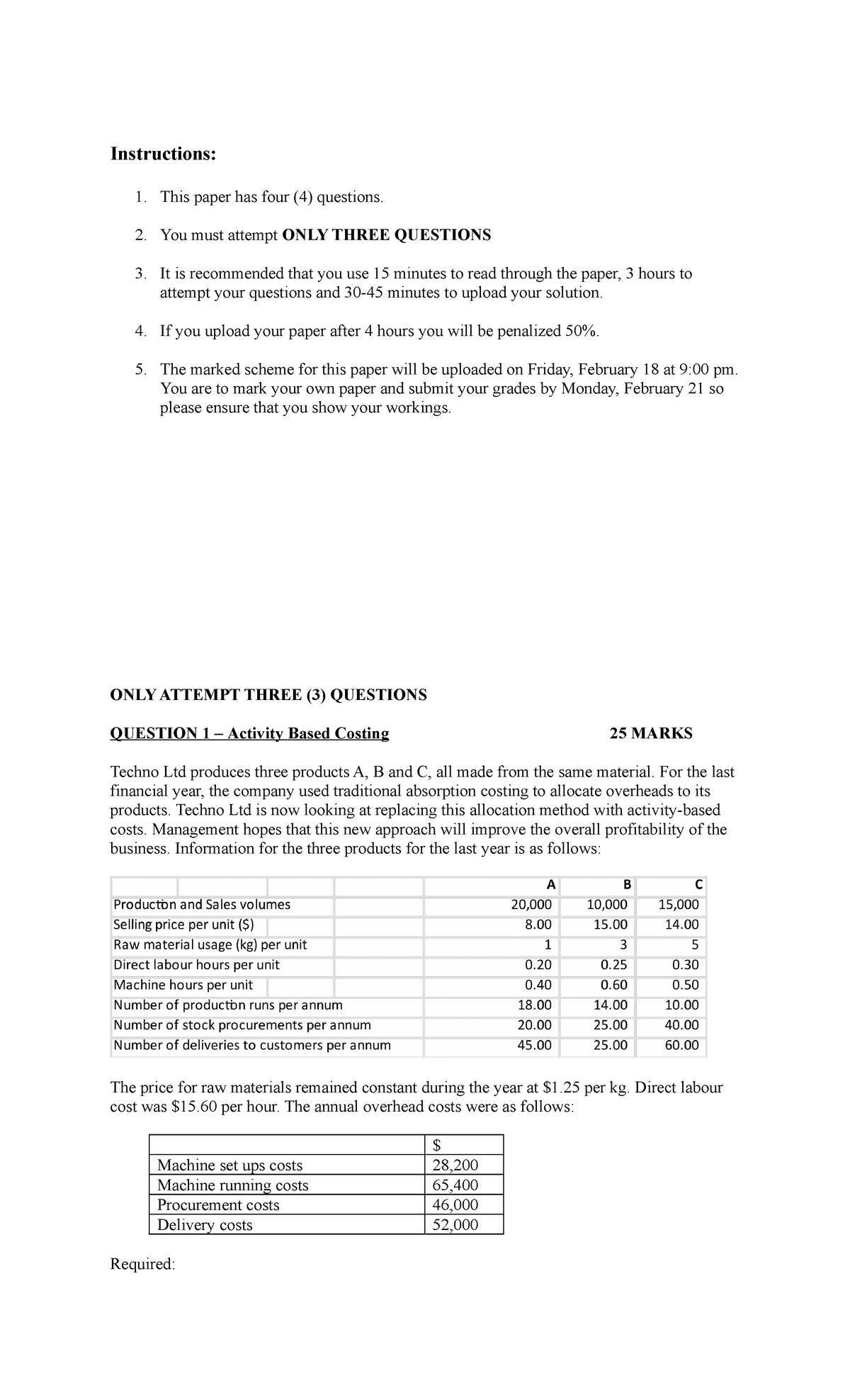 Perfomance Management for Accountant TEST - Instructions: This paper ...