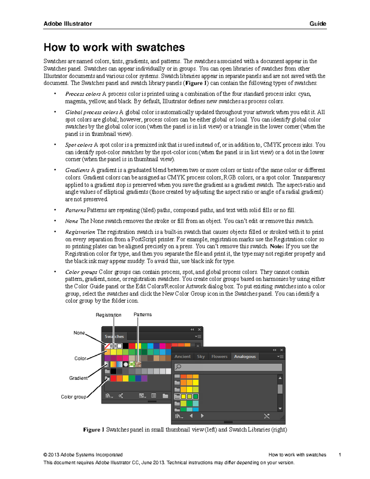 Ai howto swatches - reference - Adobe Illustrator Guide © 2013 Adobe ...