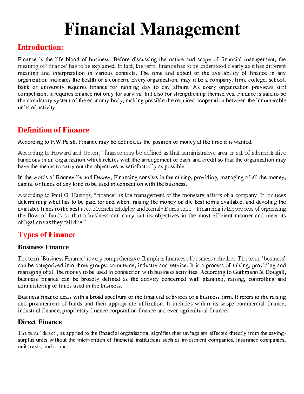 Financial Managemet AVIT 1.1 Study notes - Financial Management ...