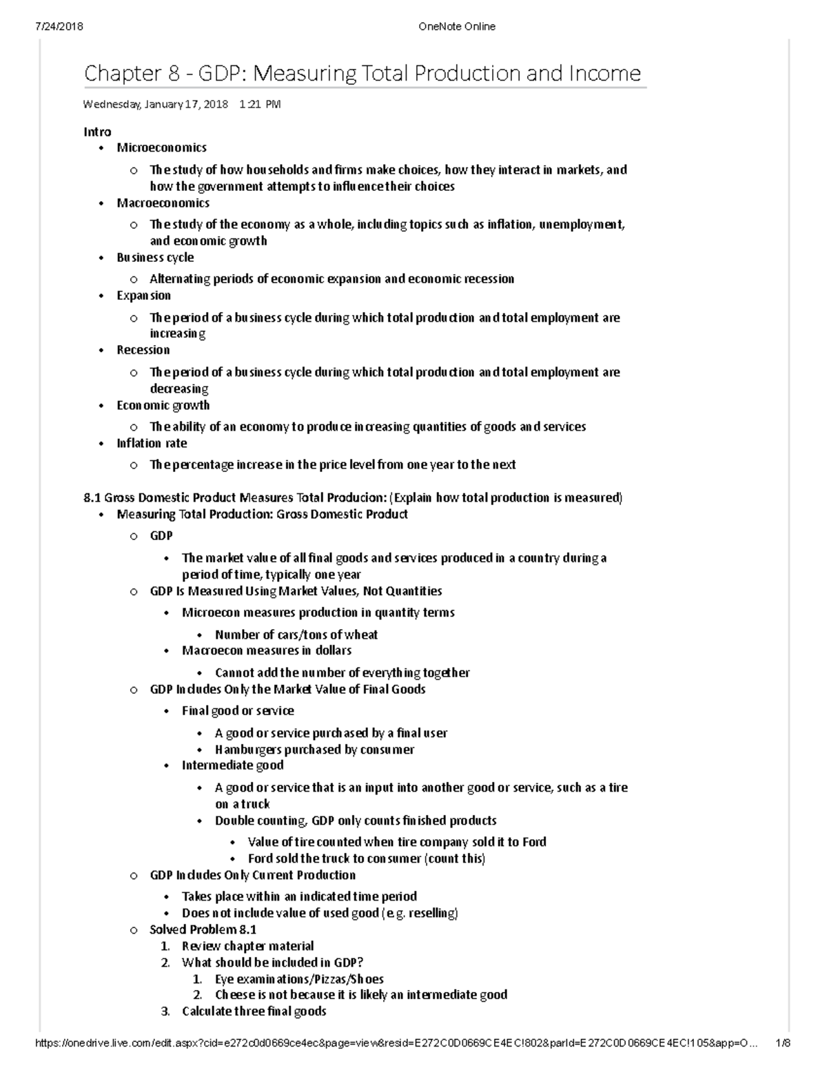 Chp 8. Introduction to Macroeconomics (GDP) - Chapter 8 - GDP ...