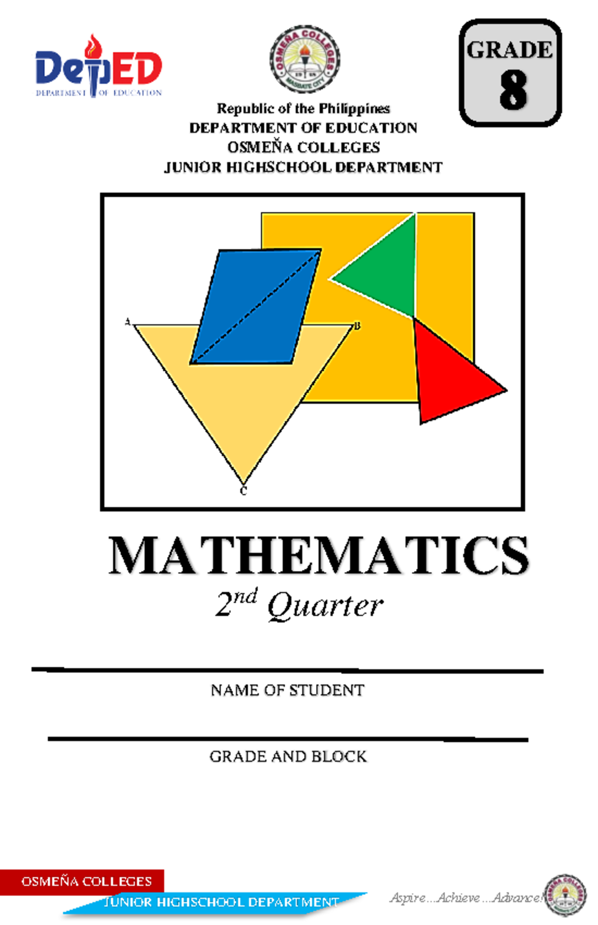 Q2 MATH-8- Module - MM DUMAGAS - Aspire...Achieve..! OSMEÑA COLLEGES ...