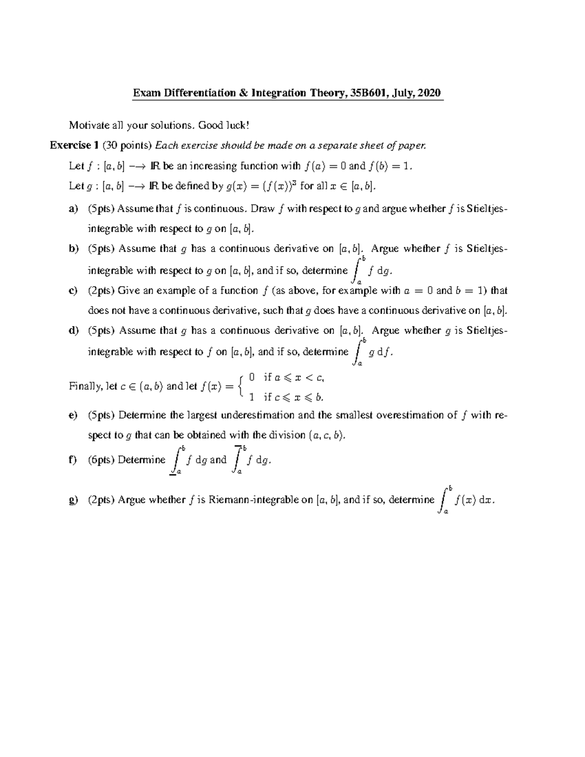 Dit2020julyshort - Practice paper from July 2020 - Exam Differentiation ...