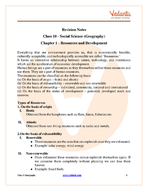 CBSE Class 10 Geography Chapter 2 Notes - Forest and Wildlife Resources ...