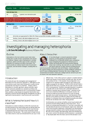 POVD LEC 2 - POVD outline - PEDIATRIC OPTOMETRY + VISION DEVELOPMENT ...