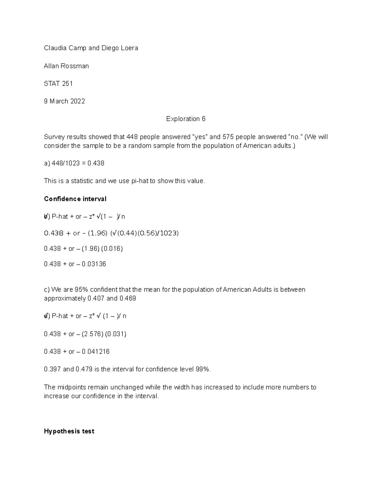 Example of Exploration 6 - Claudia Camp and Diego Loera Allan Rossman ...