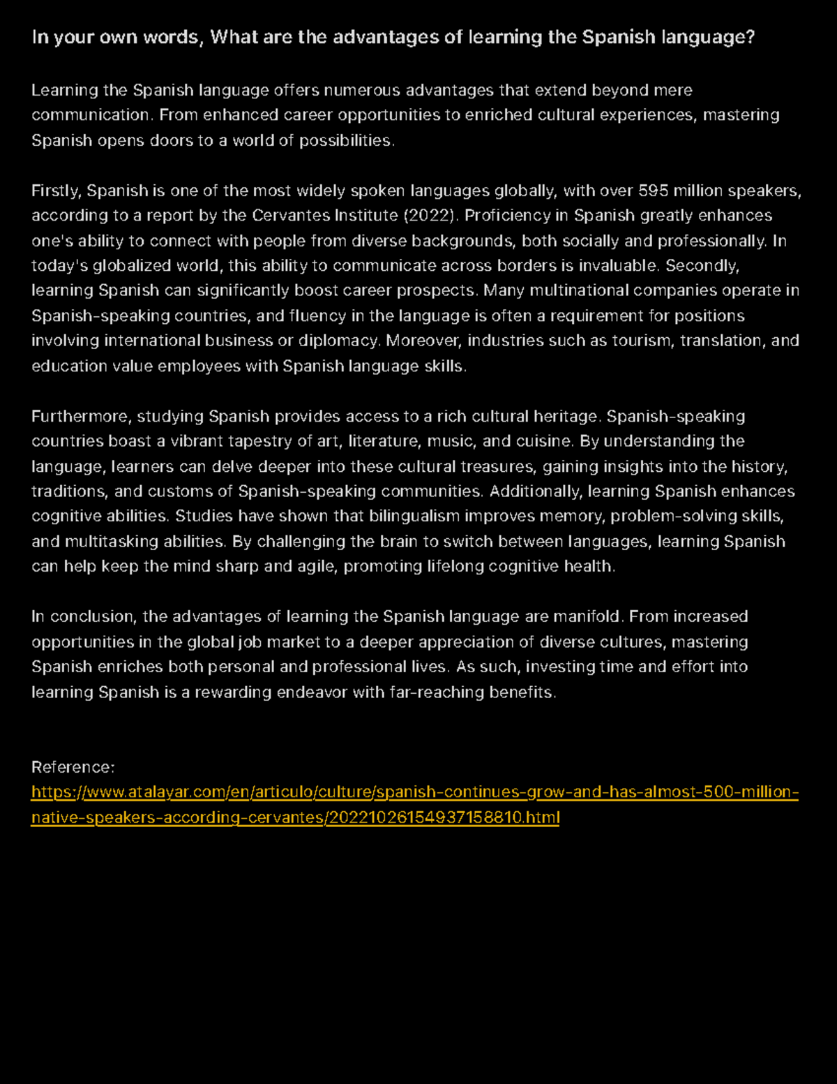 Spanish - From enhanced career opportunities to enriched cultural ...