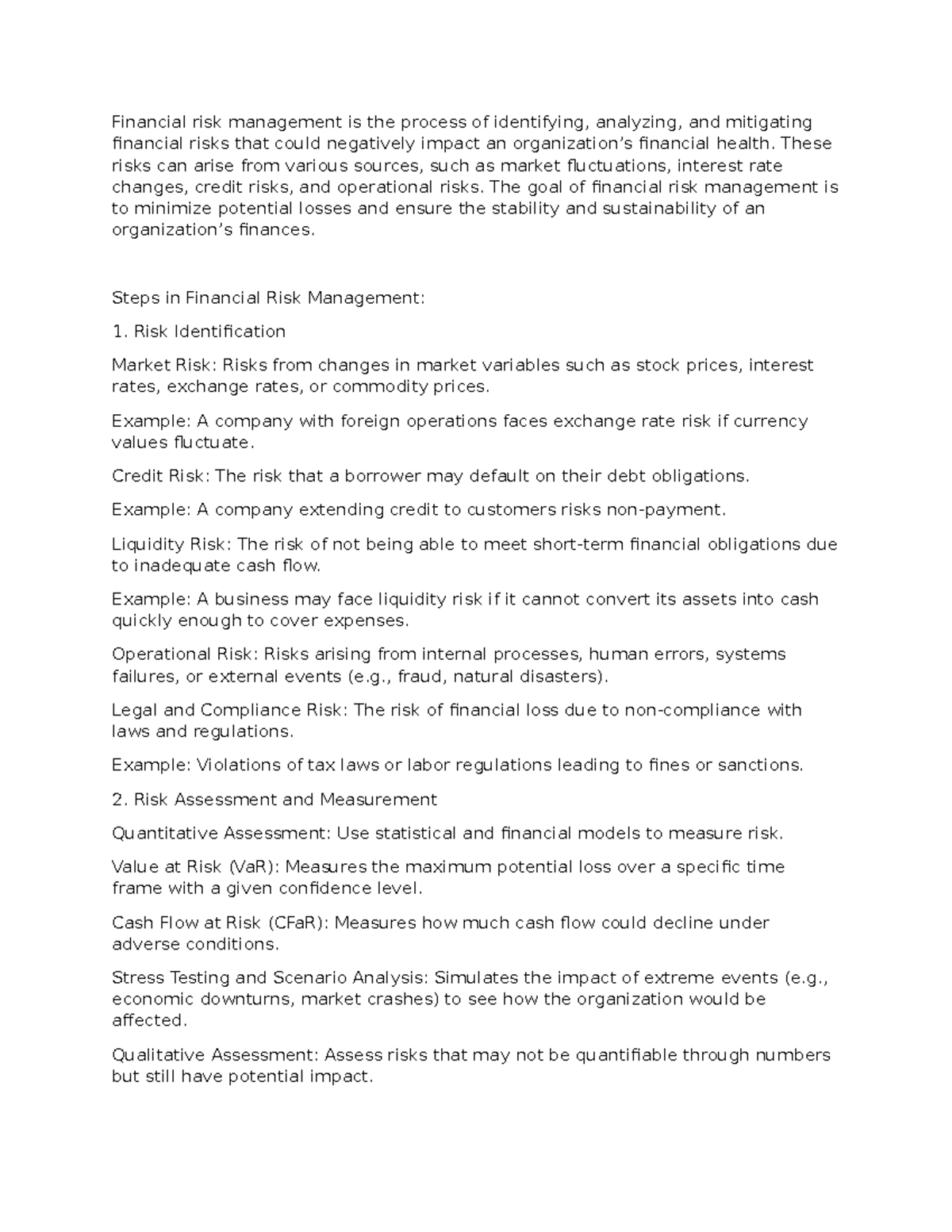 Risk management - Practice note - Financial risk management is the ...