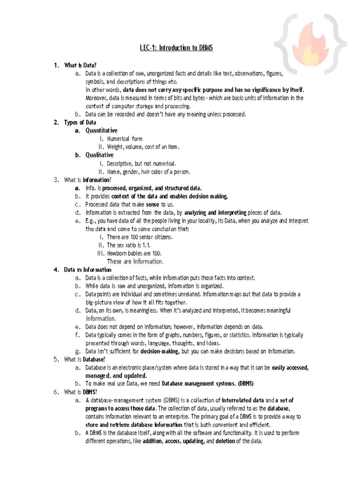 Dbms Dbms According To Gate Exam Lec 1 Introduction To Dbms 1