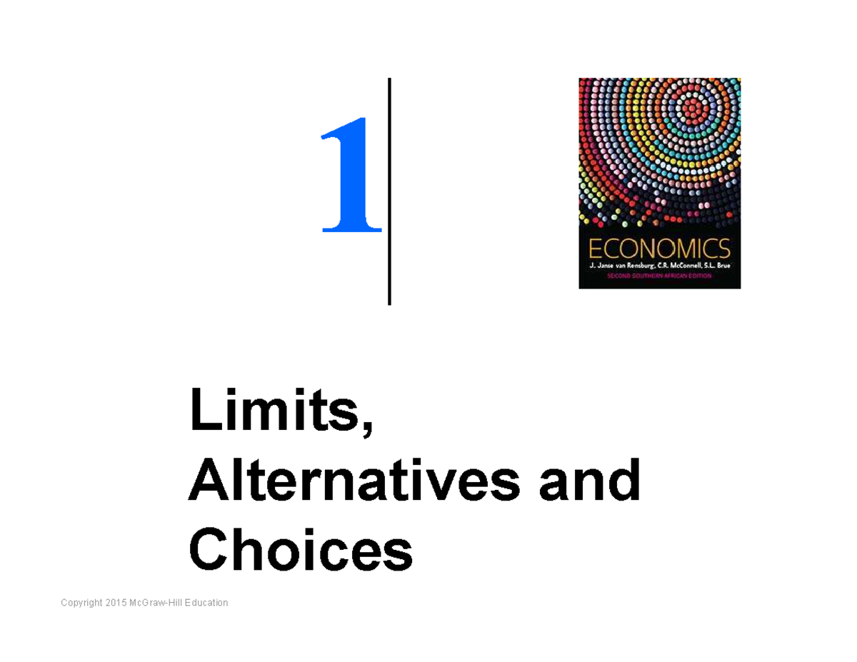 Chapter 1 Updated - Chapter Objectives Economic Perspective Theories ...