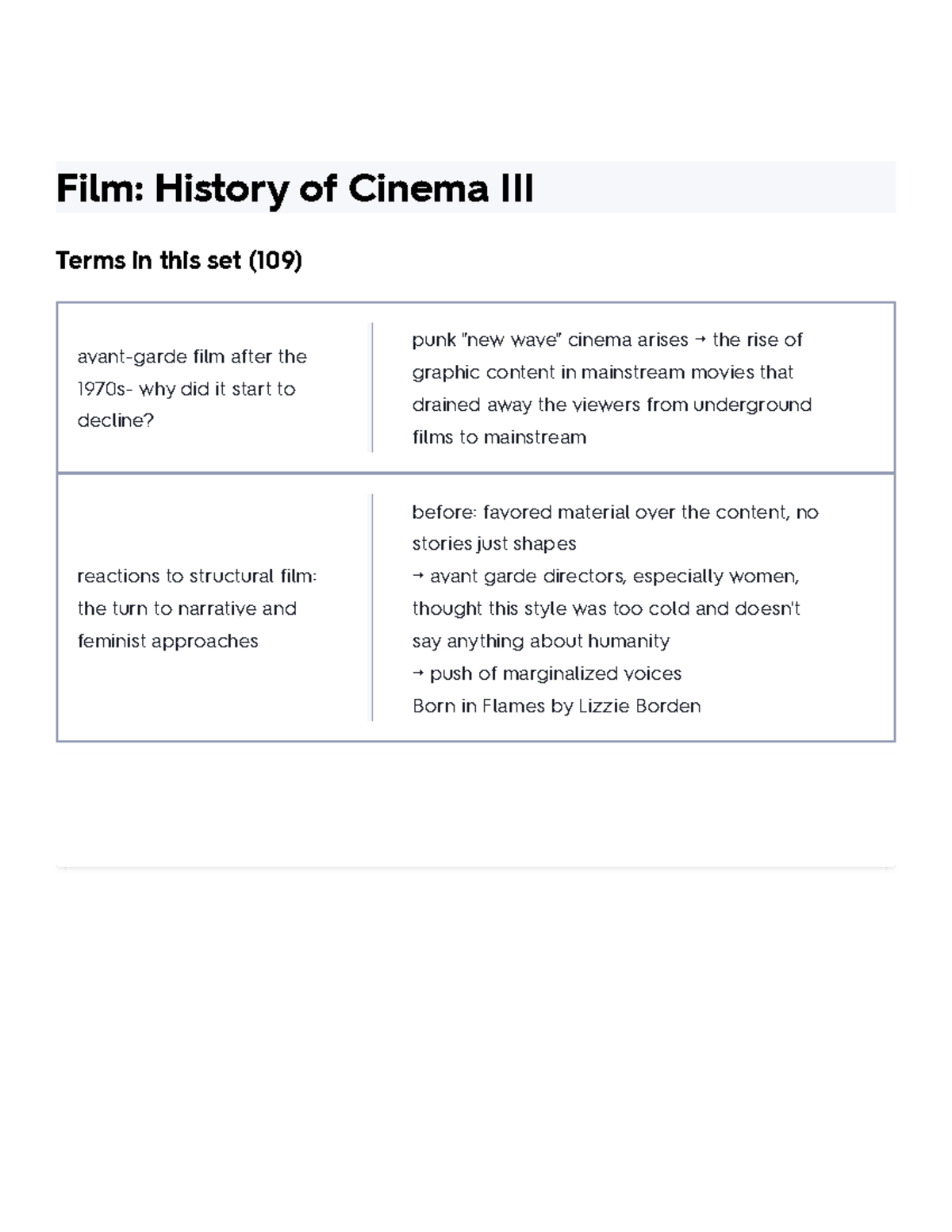 Film- History of Cinema III Flashcards Quizlet - Film: History of ...