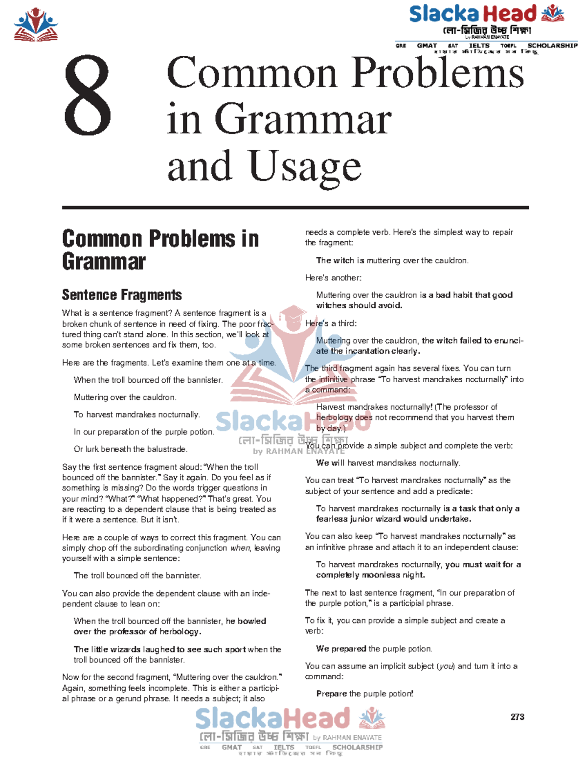 IBA - Fanciful Grammar - Slacka Head - Common Problems in Grammar ...