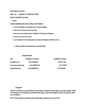 Nadharia ZA Uhakiki WA Fasihi - KISW 212 NADHARIA ZA UHAKIKI WA FASIHI ...