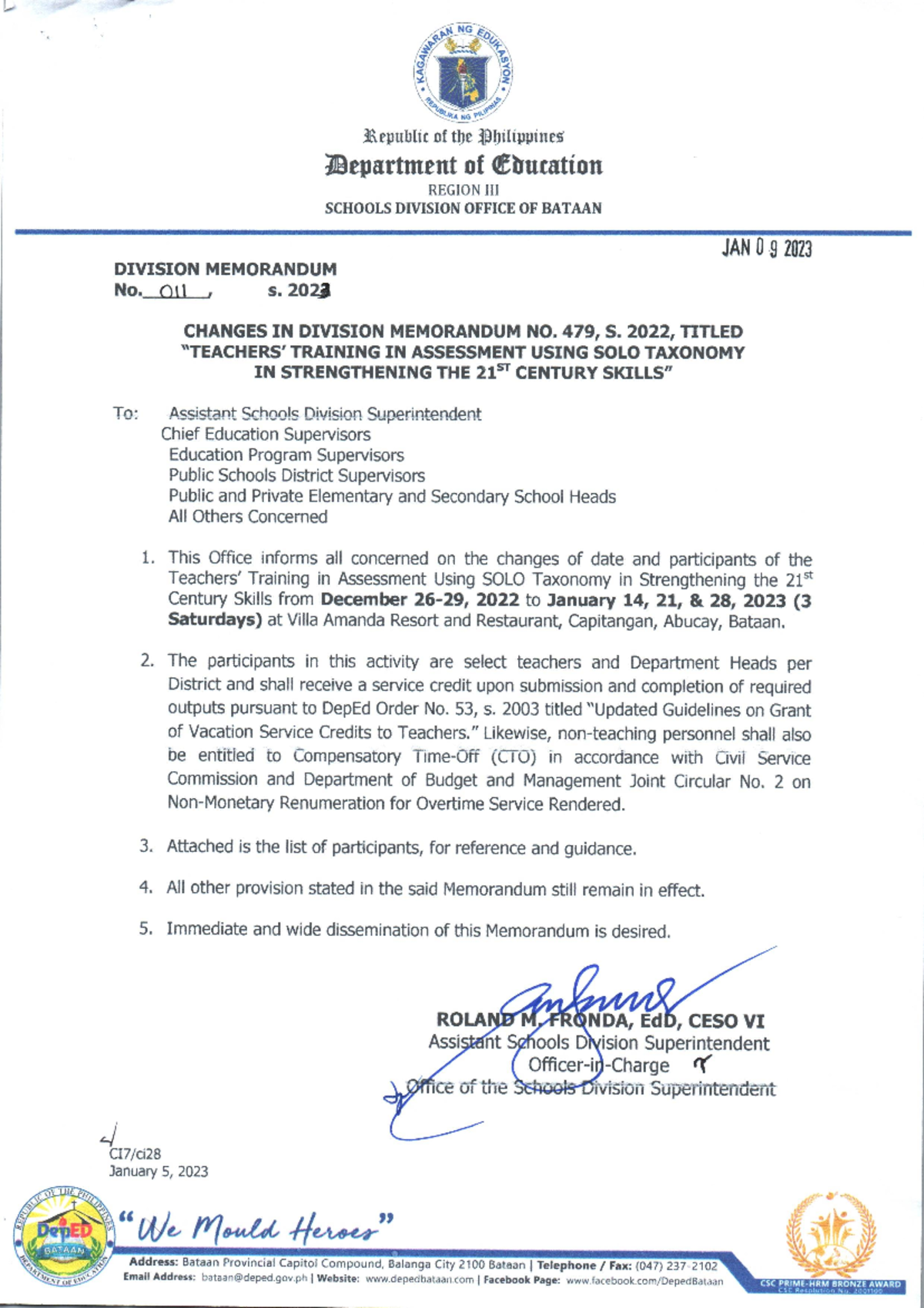 Division-Memorandum-No - Education - Studocu