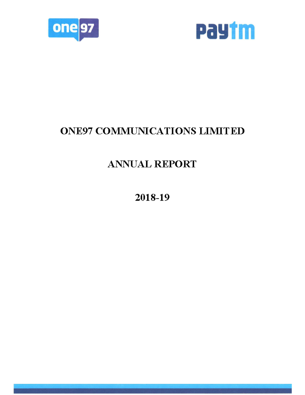 Annual Report One 97 Communications Limited 1 - ONE97 COMMUNICATIONS ...