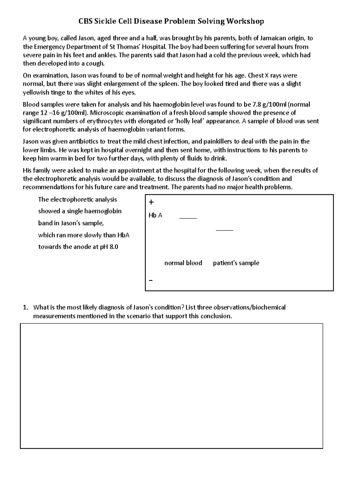 CBS Sickle Cell Worksheet 2021/2022 PSW - CBS Sickle Cell Disease ...