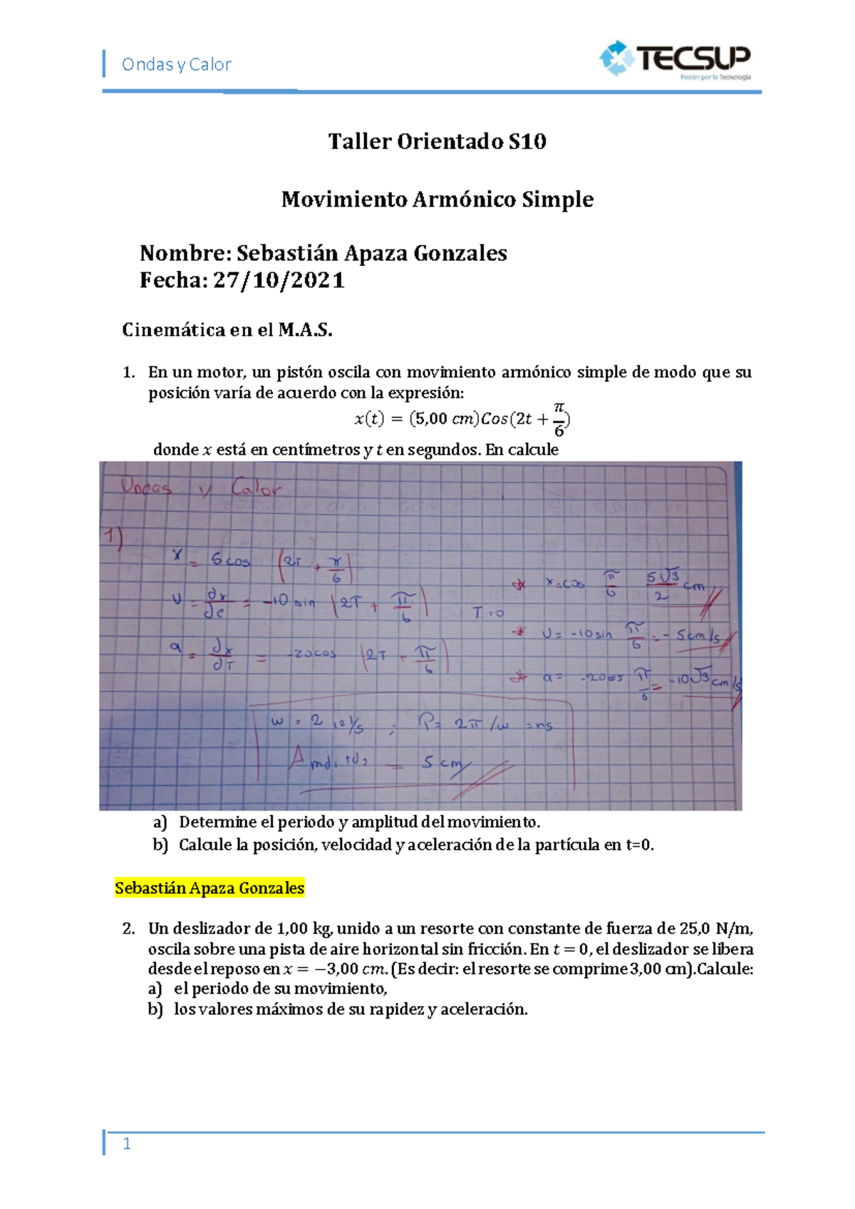 Tall ORI S10 OC 2021 2 Trabajo - Ondas y Calor - Studocu