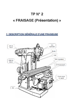 Tp ndeg1 tournage - TP N° 1 « TOURNAGE (Présentation) » 1 : DESCRIPTION ...