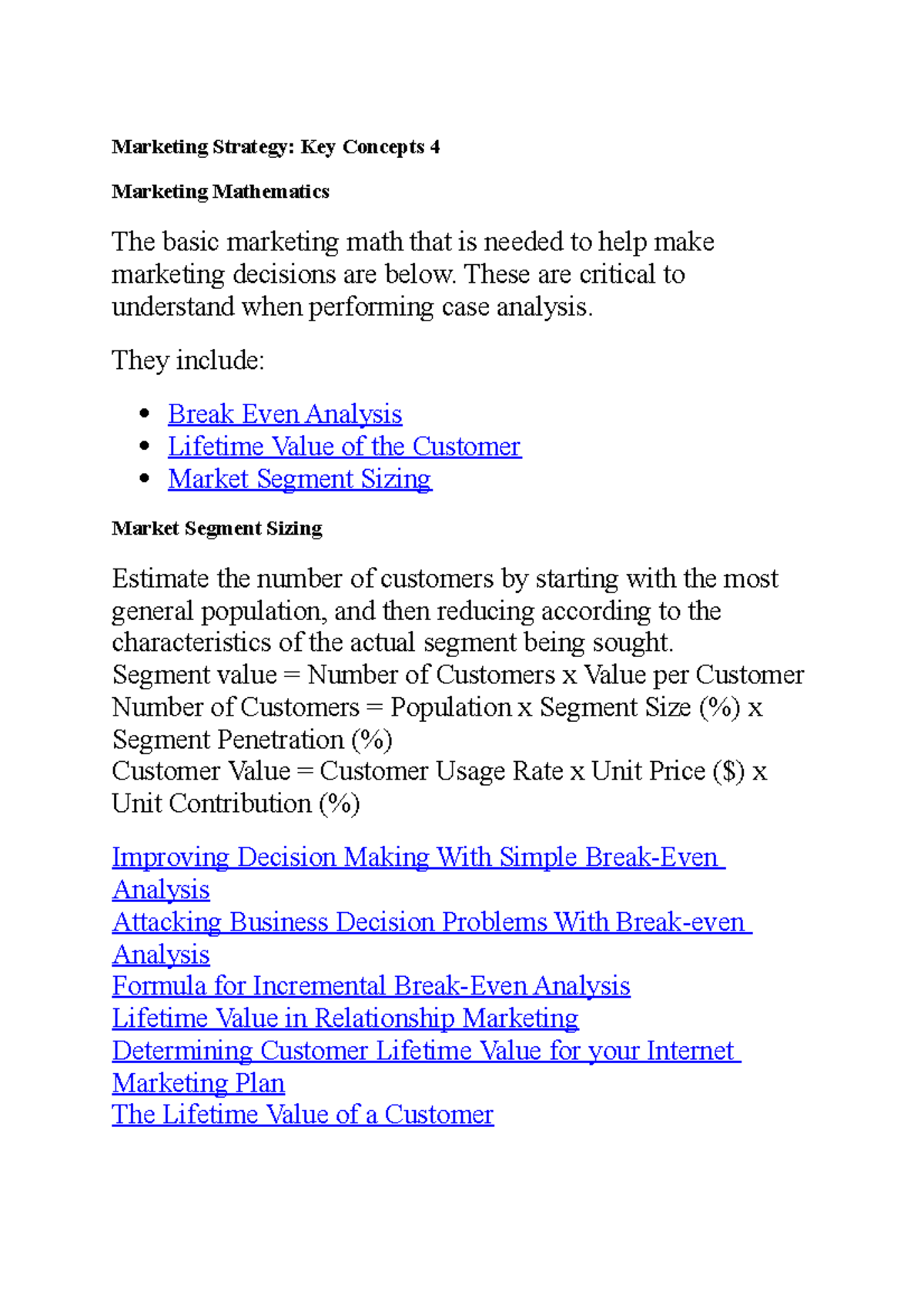 Marketing Strateg 1 - SSSSS - Marketing Strategy: Key Concepts 4 ...